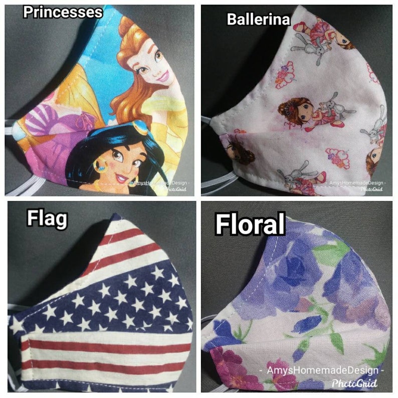 Kids ages 3-6 Washable Fabric Face Mask 3-6 years Kids face | Etsy