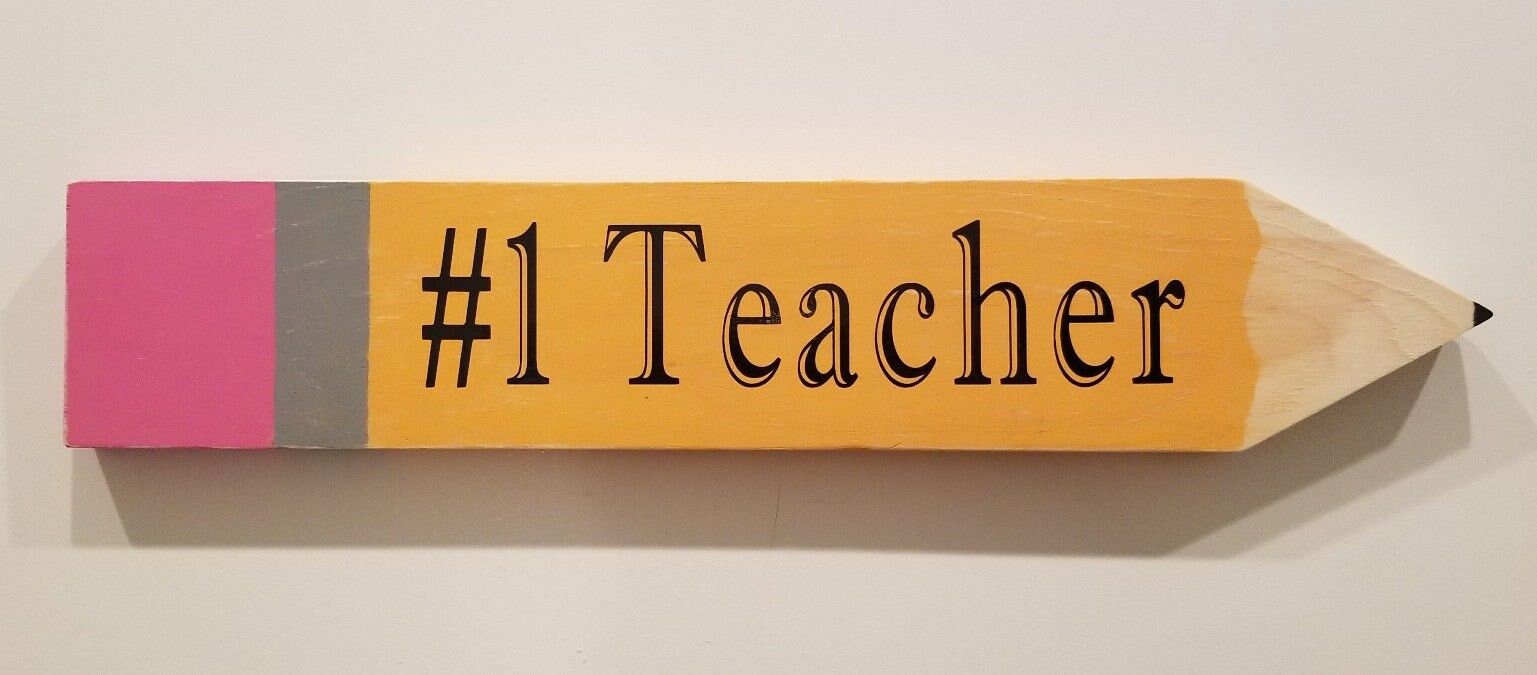 Wooden Teacher Pencil Signs | Etsy