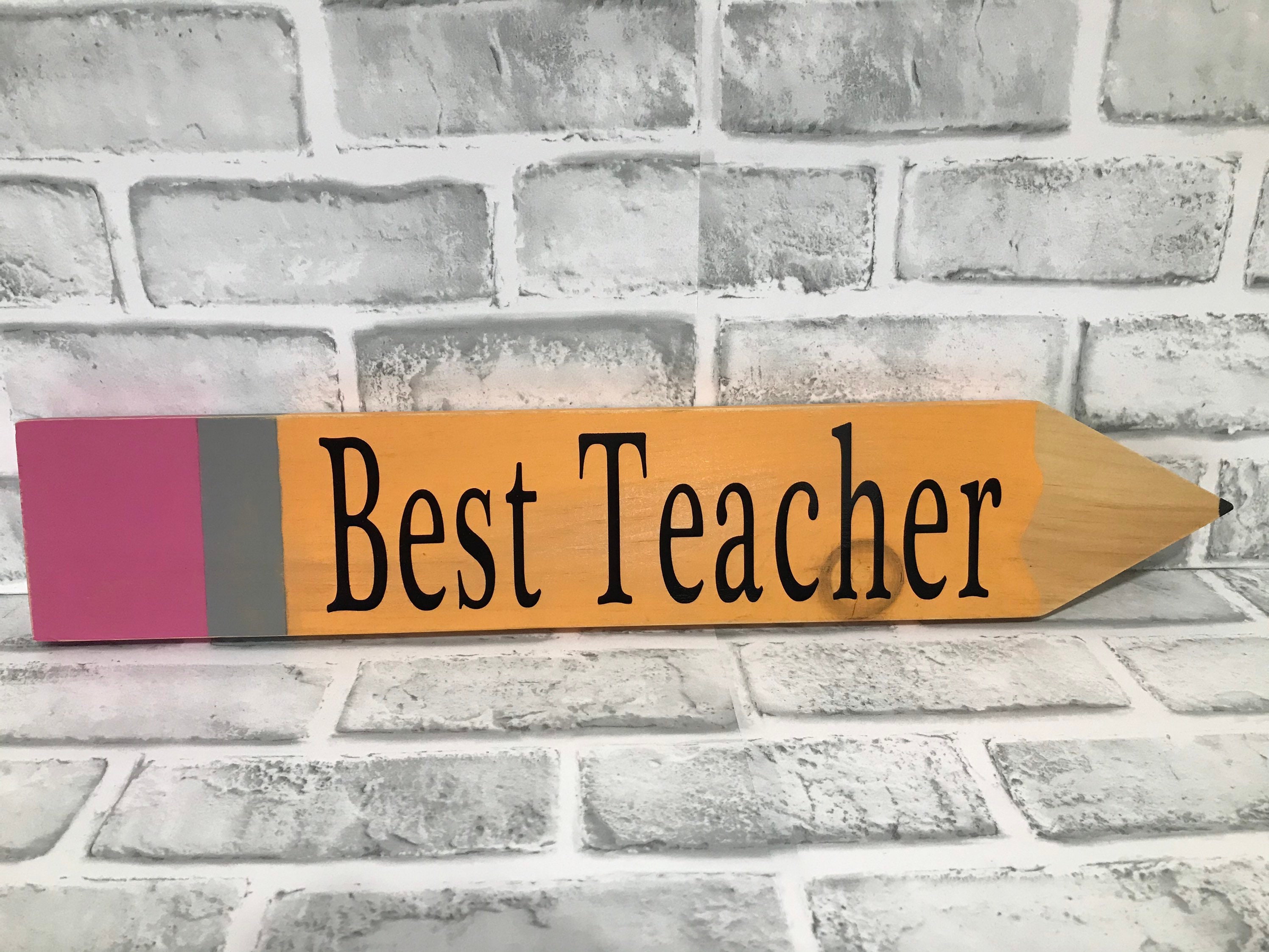 Wooden Teacher Pencil Signs | Etsy