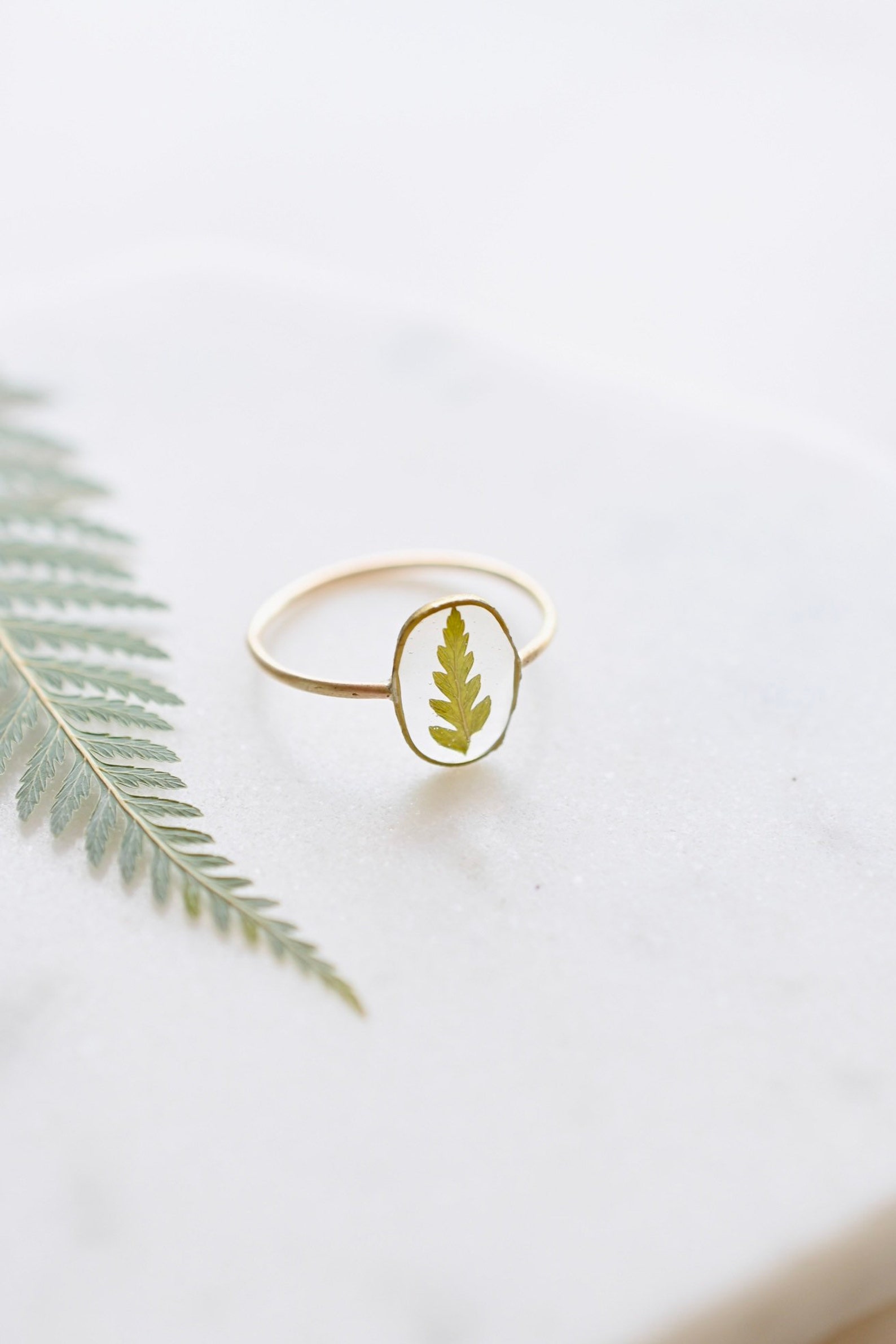Fern Ring Plant Ring Botanical Ring Pressed Fern Ring Gold - Etsy