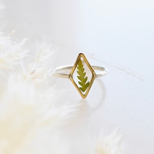 Dried Fern Ring, Resin Plant Ring, Botanical Jewelry, Real Flower Ring ...