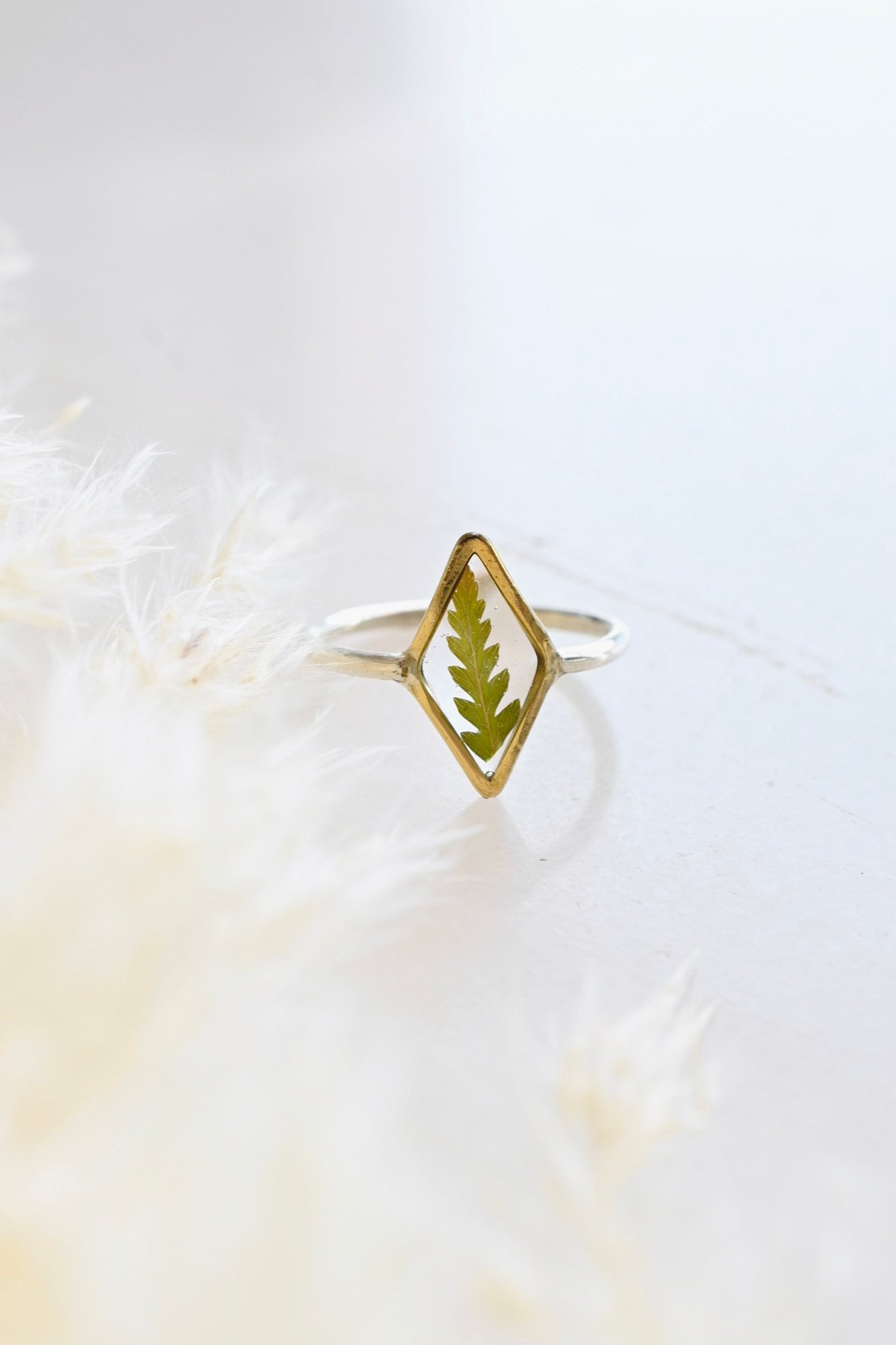 Dried Fern Ring, Resin Plant Ring, Botanical Jewelry, Real Flower Ring ...