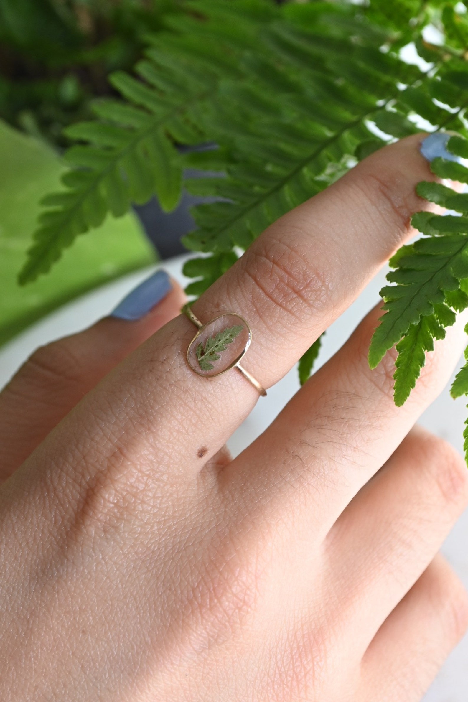 Fern Ring Plant Ring Botanical Ring Pressed Fern Ring Gold - Etsy