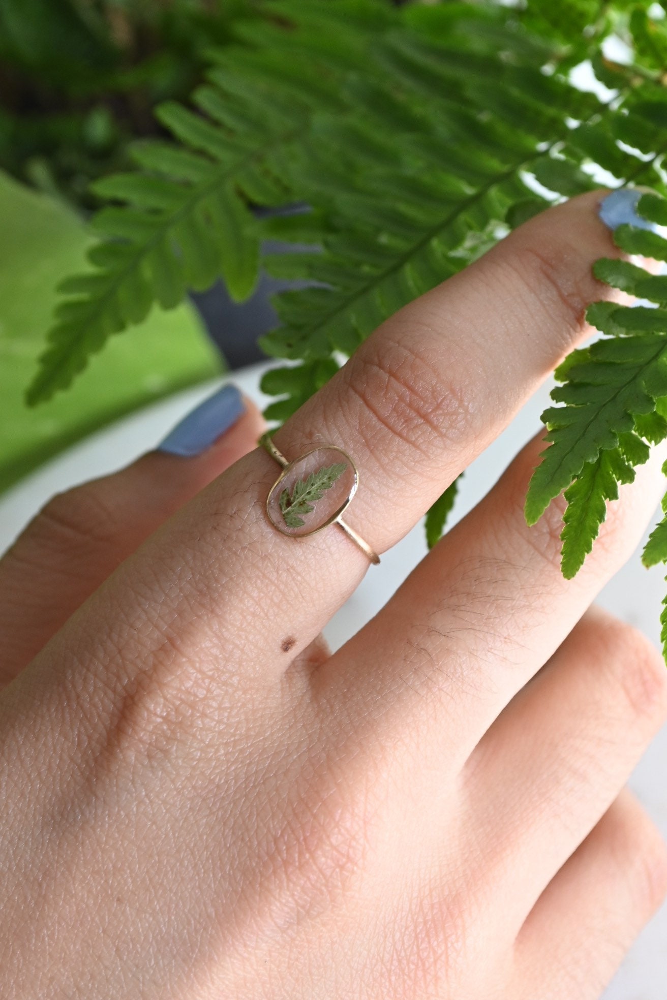 Fern Ring Plant Ring Botanical Ring Pressed Fern Ring Gold - Etsy