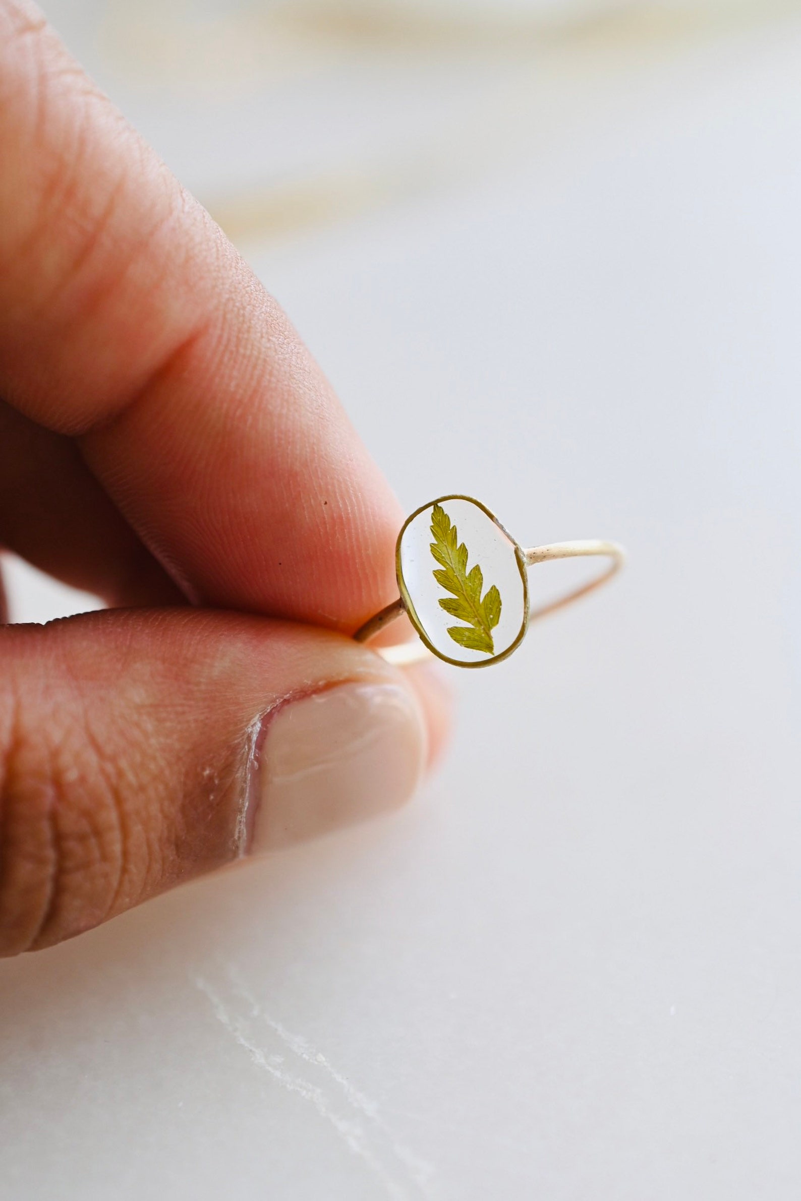 Fern Ring Plant Ring Botanical Ring Pressed Fern Ring Gold - Etsy