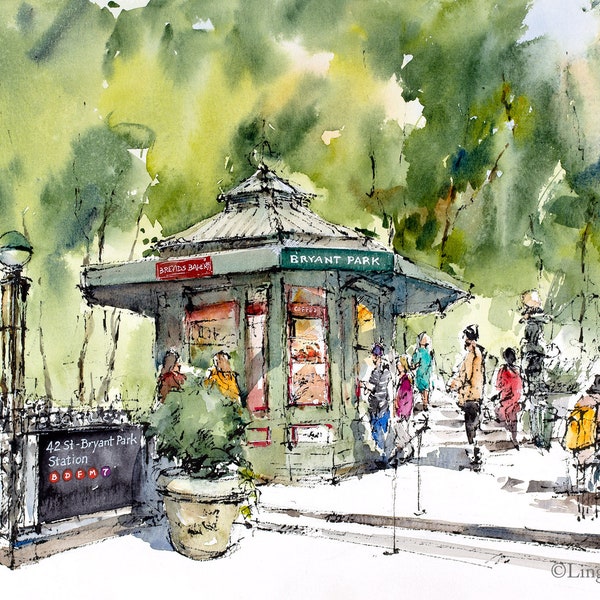 Bryant Park Art - Etsy