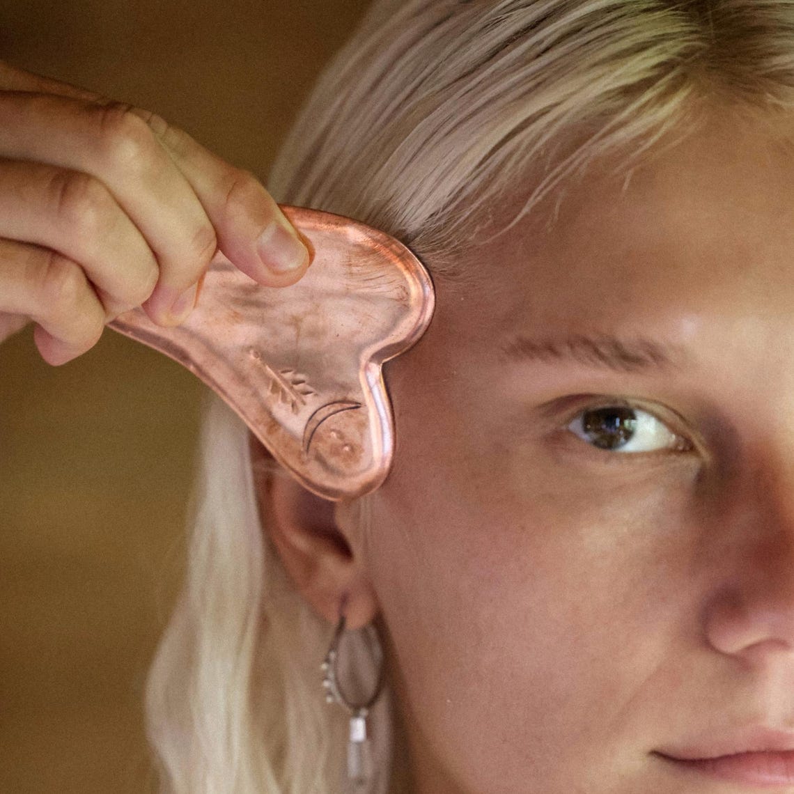 Copper Gua Sha, Self Care Crystal Face Massage Beauty Tools, Skin Care ...