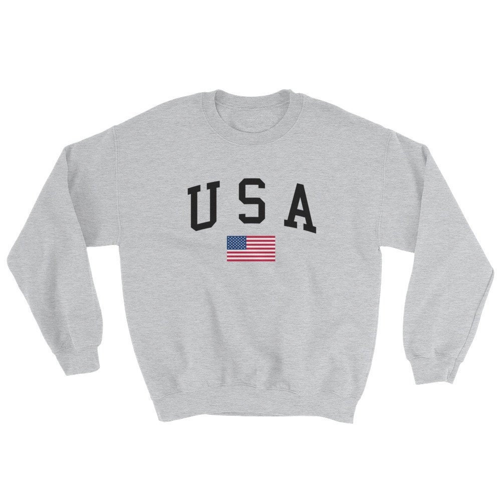 USA Crewneck - USA Sweatshirt - USA Pullover Sweatshirt - American Flag ...