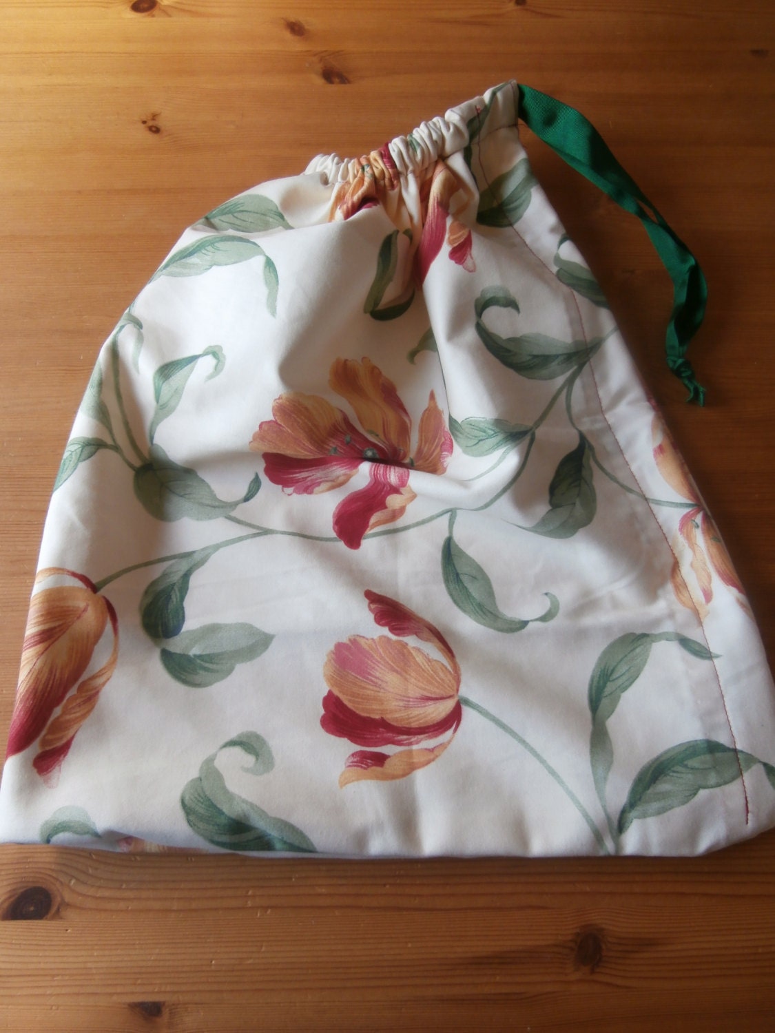 Pretty Floral Lined Drawstring Bag - Etsy UK