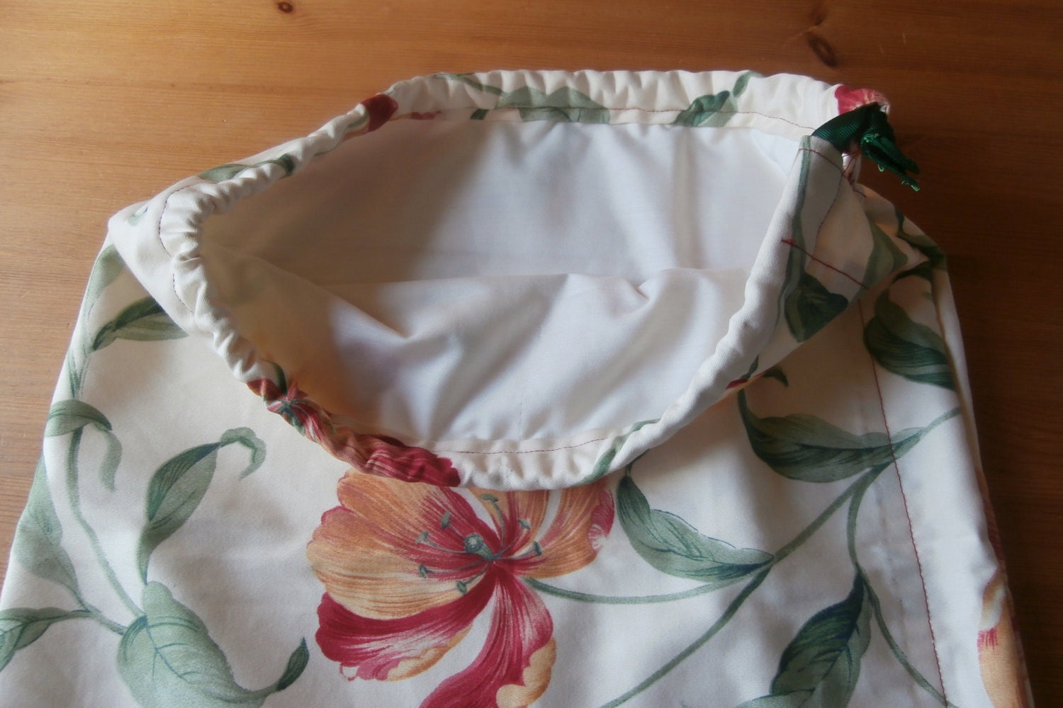 Pretty Floral Lined Drawstring Bag - Etsy UK