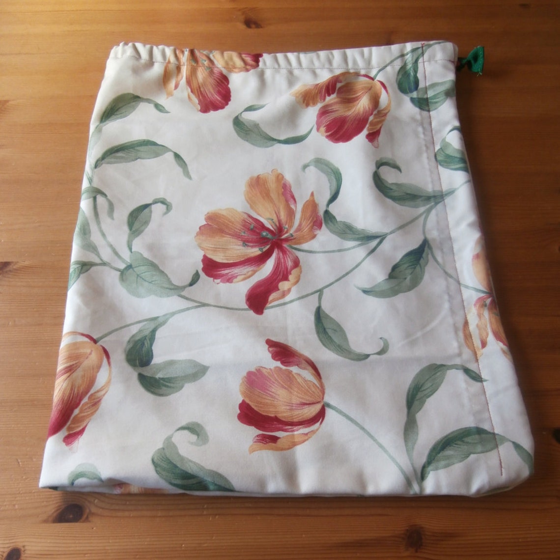 Pretty Floral Lined Drawstring Bag - Etsy UK