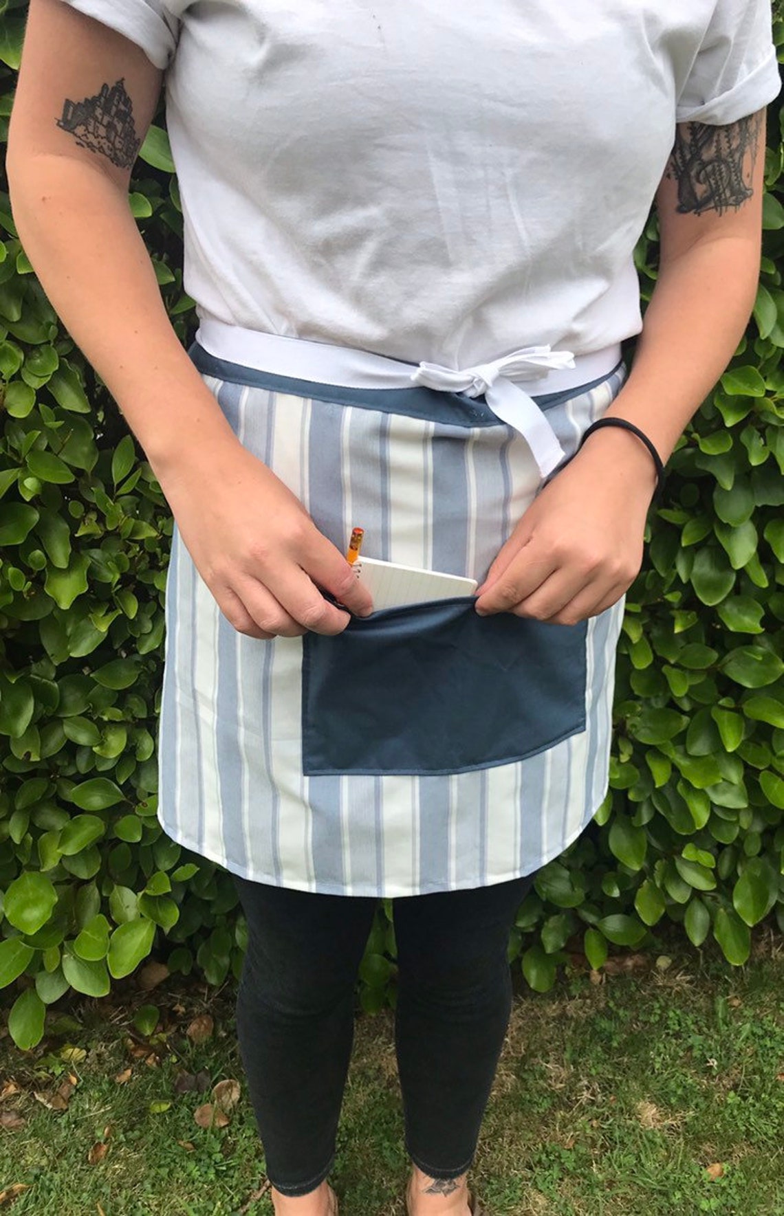 Waitress Style Wrap Around Apron With Pocket - Etsy