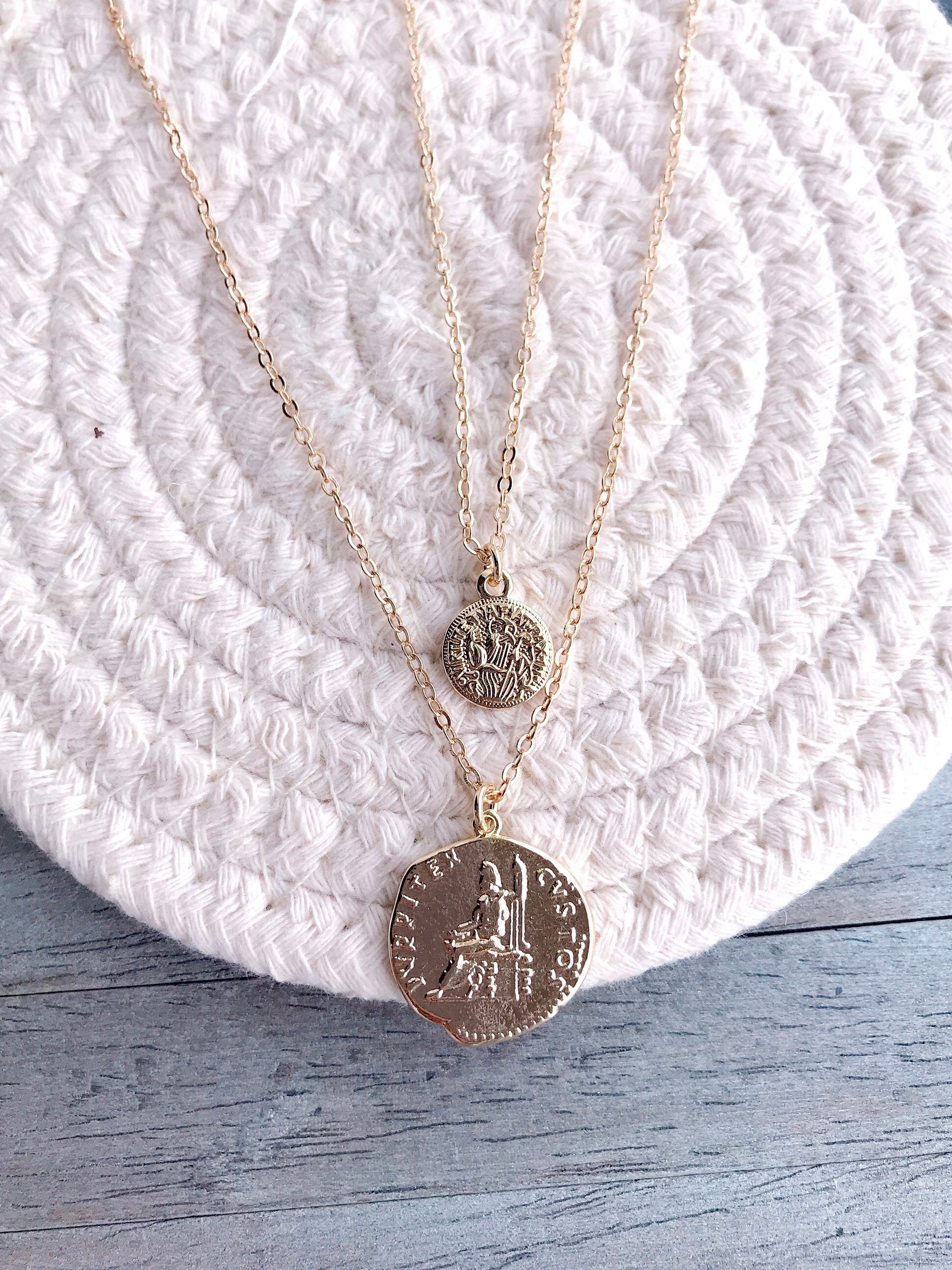 Ancient Greek Coin Necklace. 14K Gold-filled Medallion - Etsy