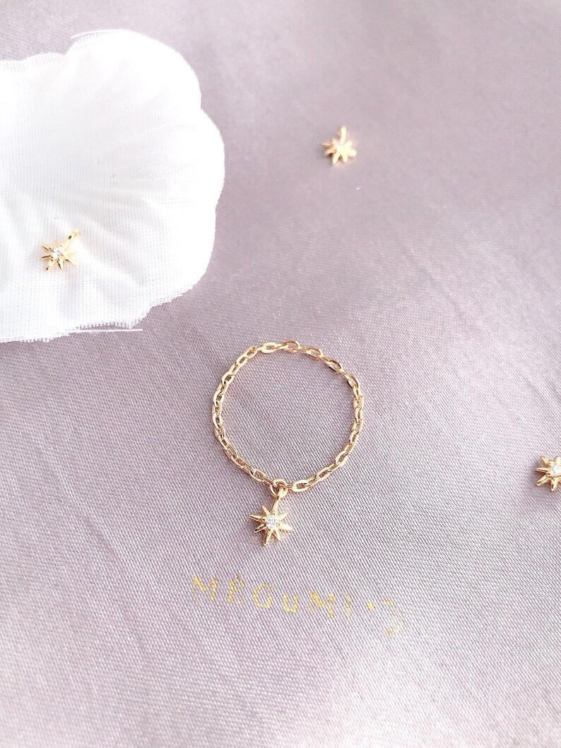 NORTH STAR RING Dainty Pole Star Ring 14K Gold Filled Ring | Etsy