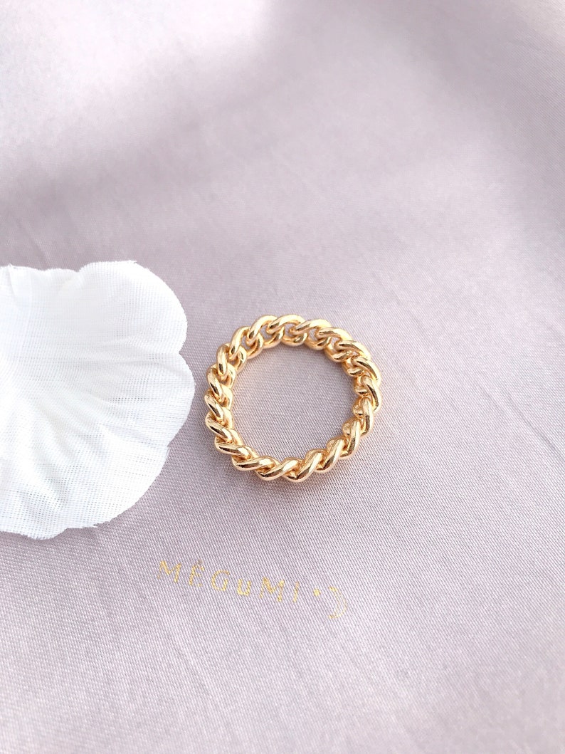 CHUNKY CHAIN RING 24K Gold-Filled Simple Chain Ring. | Etsy