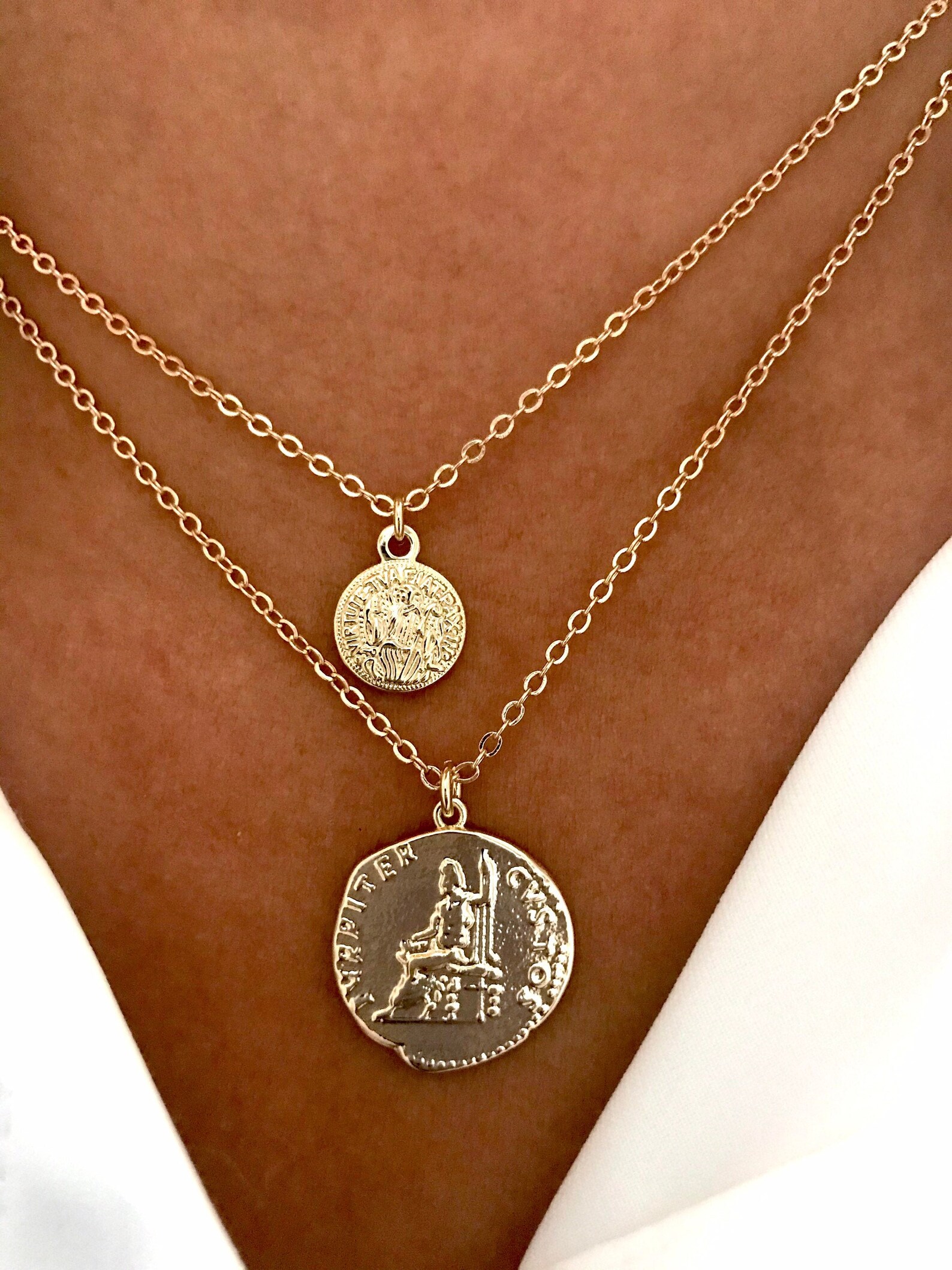 Ancient Greek Coin Necklace. 14K Gold-filled Medallion - Etsy