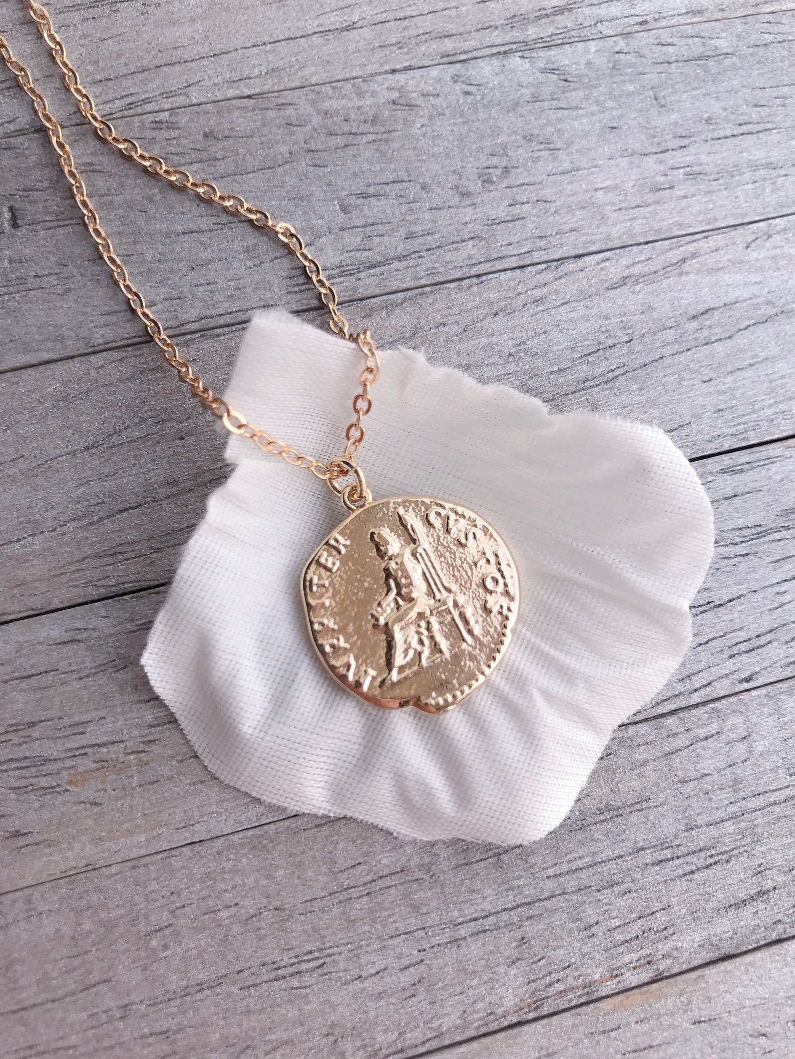 Ancient Greek Coin Necklace. 14K Gold-filled Medallion - Etsy