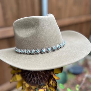 Hatband; Silver and Turquoise Concho; Scallop Silver Concho Hatband ...