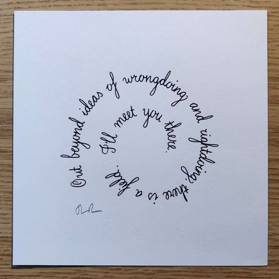 Spiral Calligraphy - Bespoke Handmade Poem/quote/excerpt - Choose Your ...