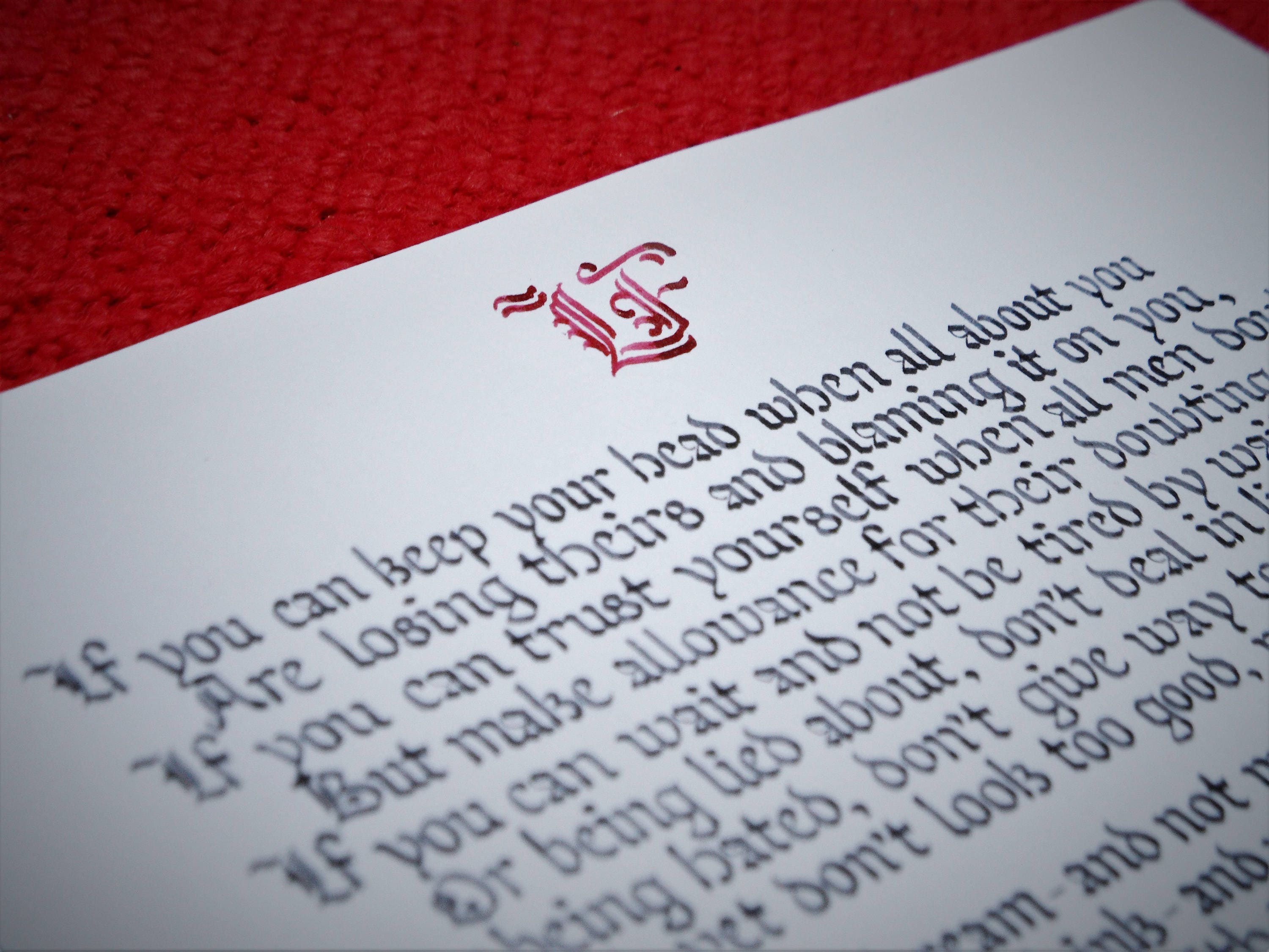 Rudyard Kipling's if Handmade Calligraphy Piece in Various Styles - Etsy