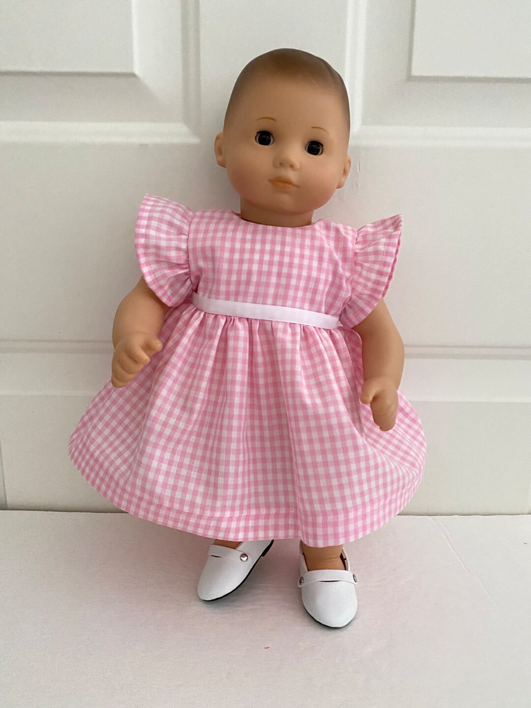 15 Doll Dress Pink Gingham Doll Dress Fits Dolls Such as Bitty Baby and ... 15 Doll Dress Pink Gingham Doll Dress Fits Dolls Such as Bitty Baby and ...