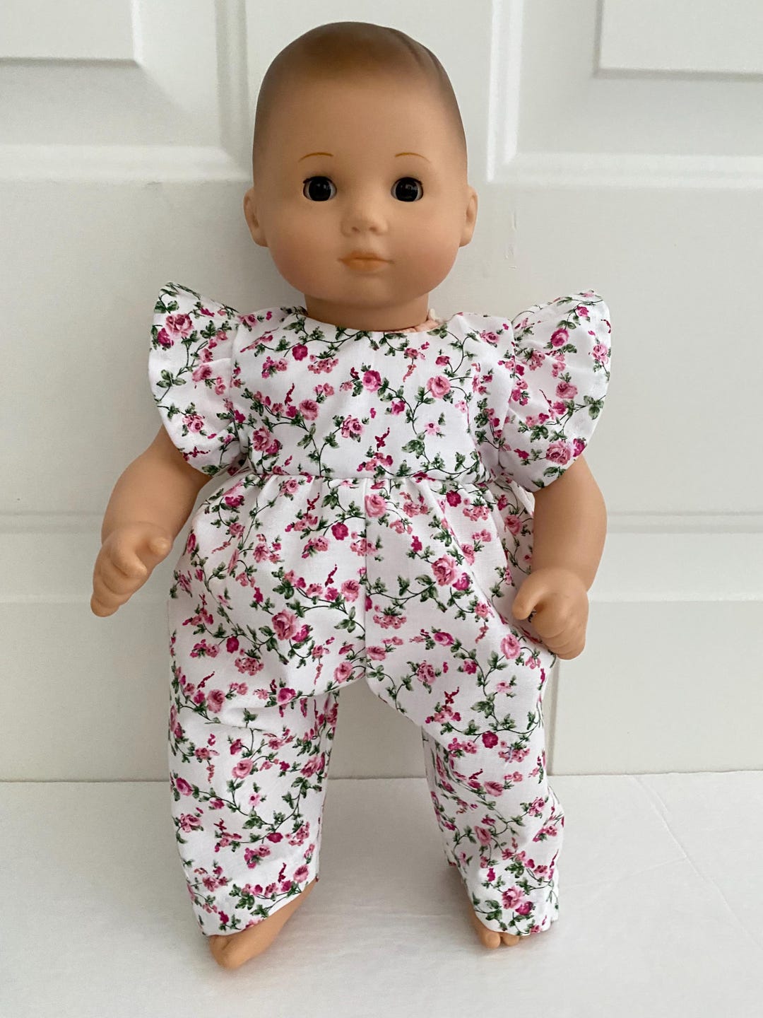 15" Doll Pjs - Pink Roses Pjs, Romper/sleeper, Pajamas, Romper Dolls ...