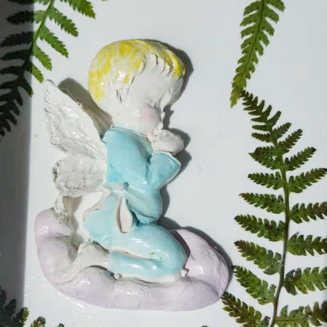 Handmade Sweet Baby Angel Amid Dried Fern Leaves in Vintage - Etsy