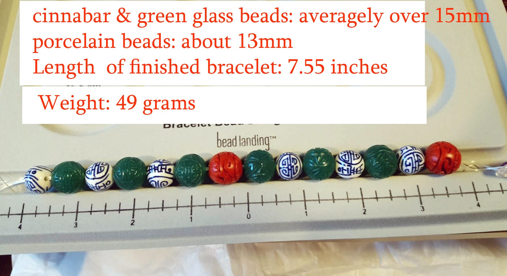 Vintage Chinese Cinnabar Beads Carved SHOU Glass Beads Porcelain Beads ...