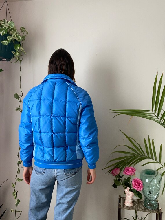 80s Blue Puffer Jacket Mint Condition Skyr Skiing Sno… - Gem