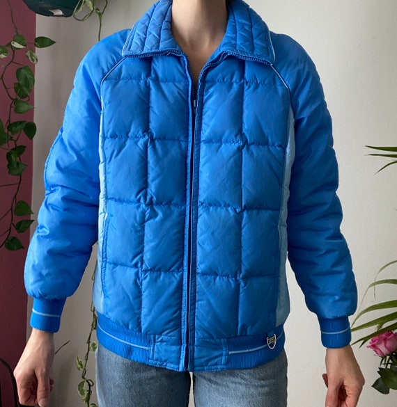80s Blue Puffer Jacket Mint Condition Skyr Skiing Sno… - Gem