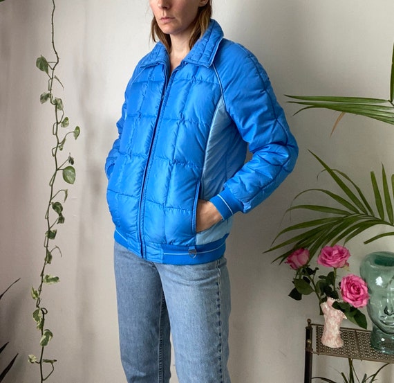 80s Blue Puffer Jacket Mint Condition Skyr Skiing Sno… - Gem
