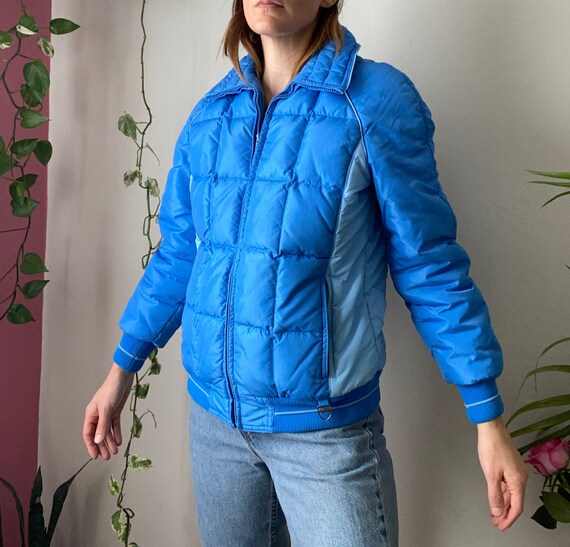 80s Blue Puffer Jacket Mint Condition Skyr Skiing Sno… - Gem