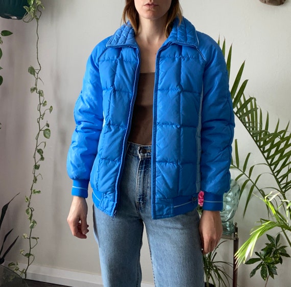 80s Blue Puffer Jacket Mint Condition Skyr Skiing Sno… - Gem