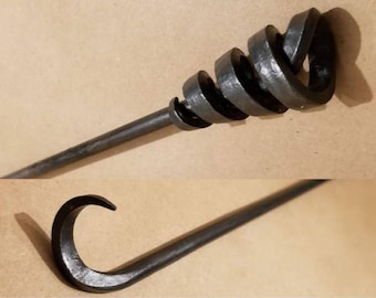 BBQ 16" (R.H.) Steak Meat Pig Tail Turner Flipper Hand Forged - Etsy