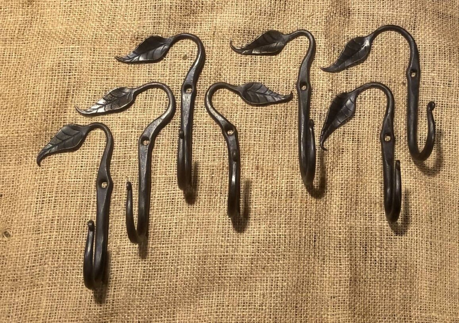Hand Forged Leaf Hooks. Made to Order. - Etsy