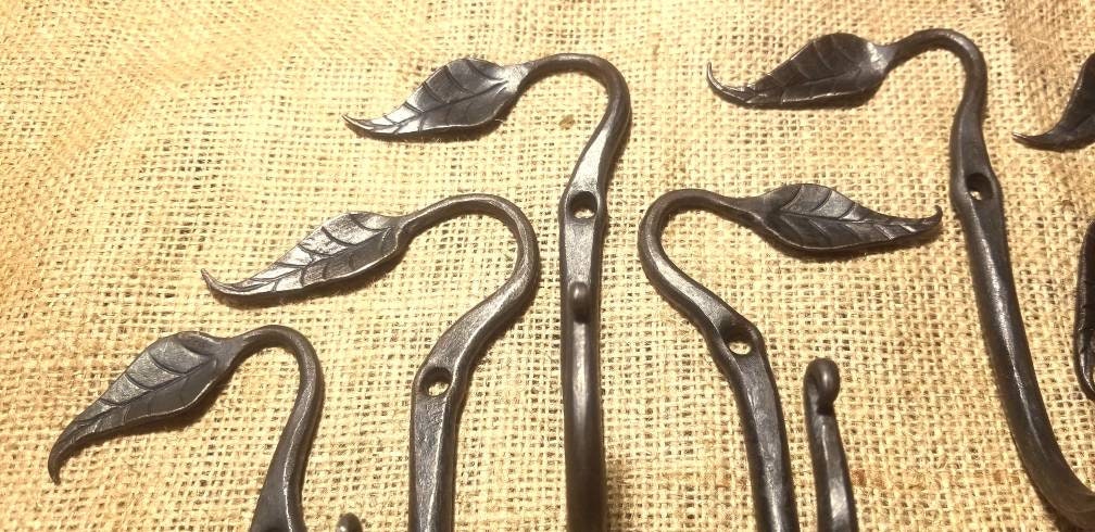 Hand Forged Leaf Hooks. Made to Order. Free Shipping | Etsy