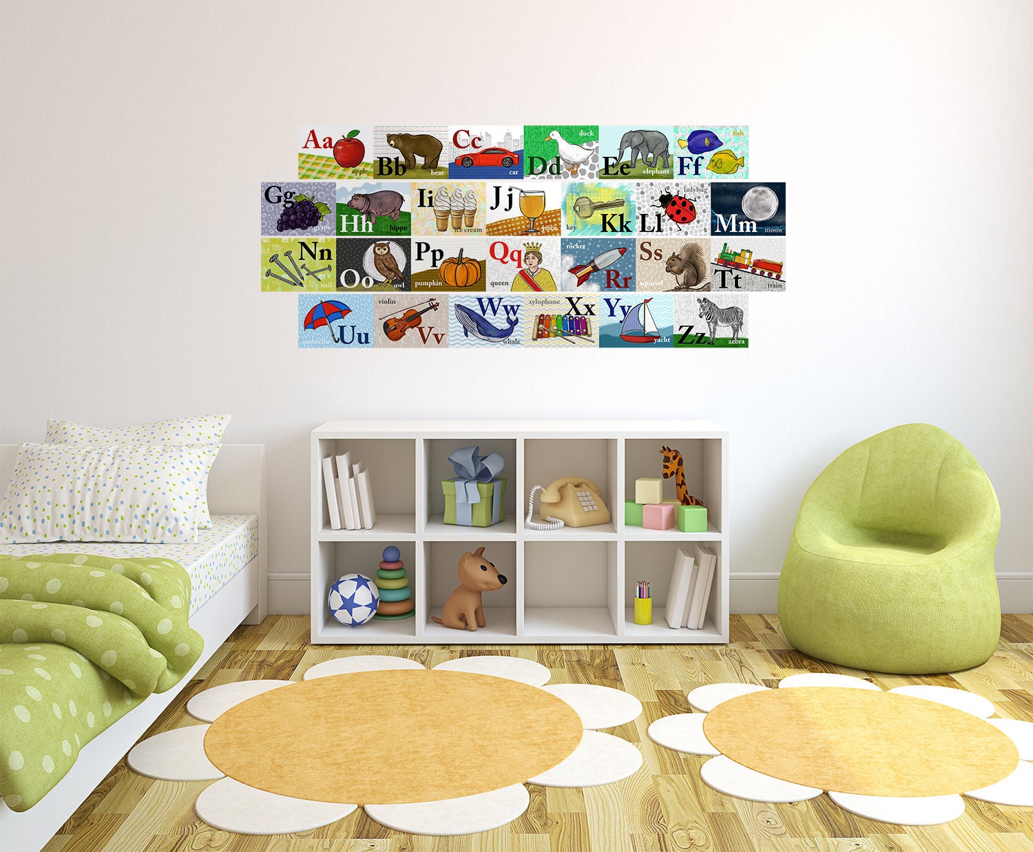 Alphabet Card Set, Alphabet Flash Cards, ABC Cards, Nursery Wall Cards ...