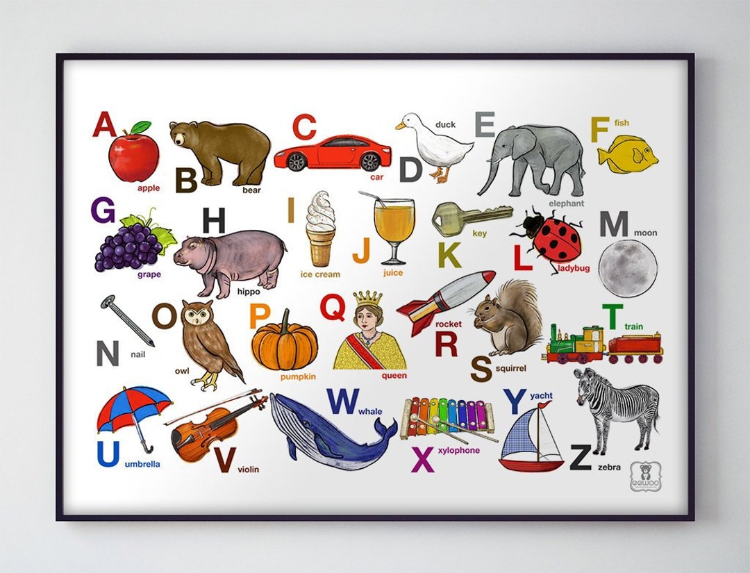 Alphabet Print, Alphabet Poster, ABC Poster, Alphabet Wall Art ...