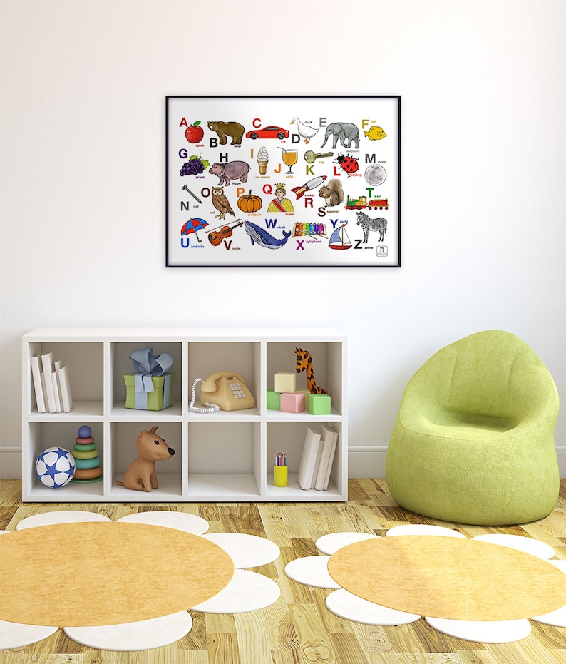 Alphabet Print, Alphabet Poster, ABC Poster, Alphabet Wall Art ...