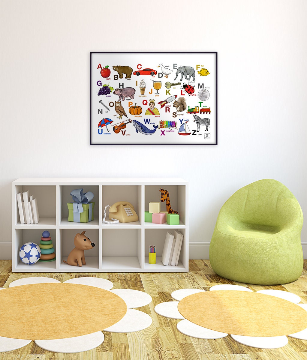 Alphabet Print, Alphabet Poster, ABC Poster, Alphabet Wall Art ...