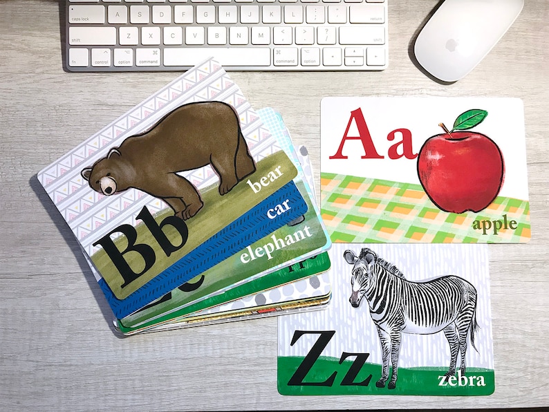 Alphabet Card Set, Alphabet Flash Cards, ABC Cards, Nursery Wall Cards ...