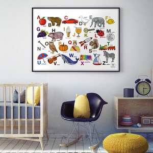 Alphabet Print, Alphabet Poster, ABC Poster, Alphabet Wall Art ...