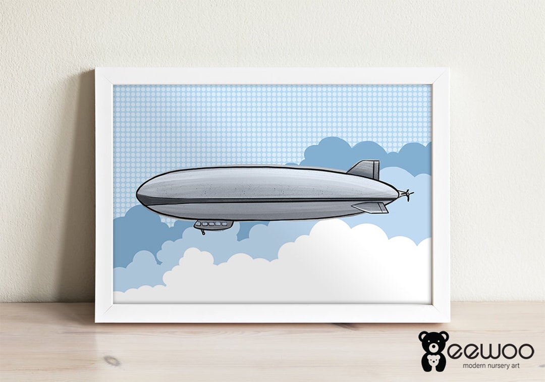 Zeppelin Wall Decor, Zeppelin Print, Transportation Wall Decor,kids ...