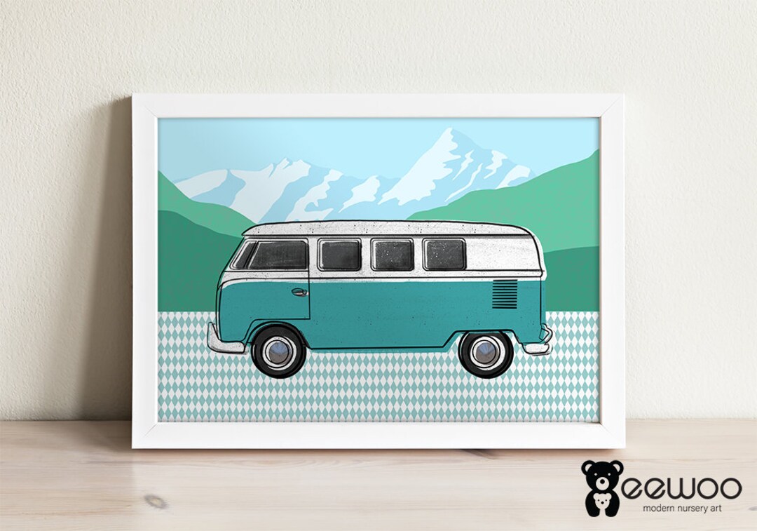 Van Wall Decor, Van Print, Transportation Wall Decor, Kids Room Decor ...