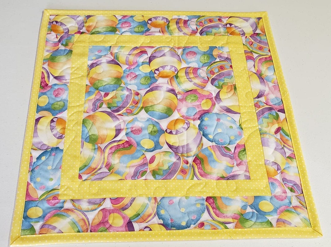 Quilted Easter Candle Mat / Mini Table Runner / Easter Table Topper ...