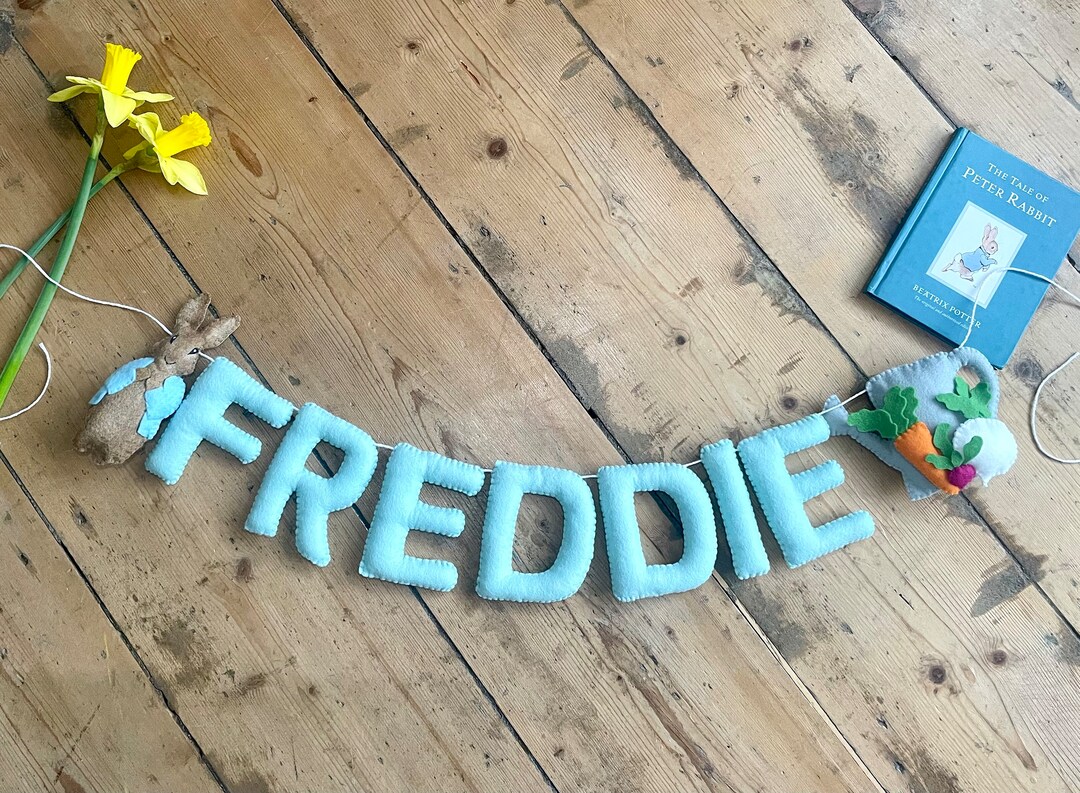 Peter Rabbit Handmade Personalised Name Garland Nursery Decor ...