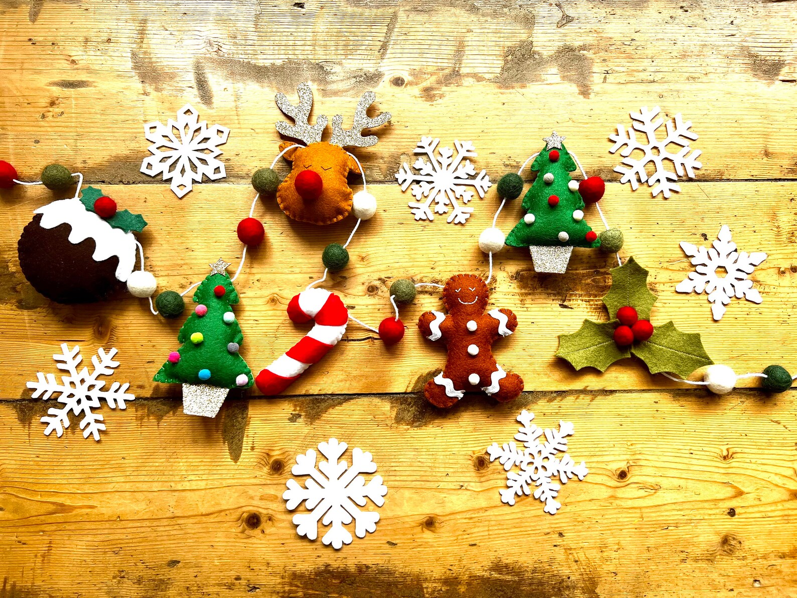 Handmade Felt Christmas Character Garland Christmas Bunting - Etsy