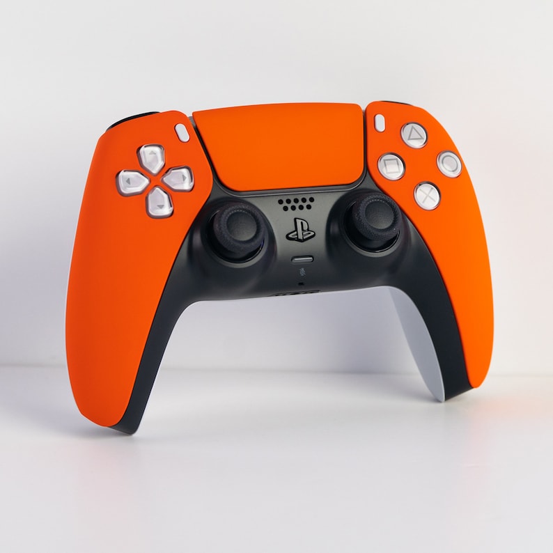 New Custom Orange Sony PS5 Dualsense Controller Soft Touch | Etsy