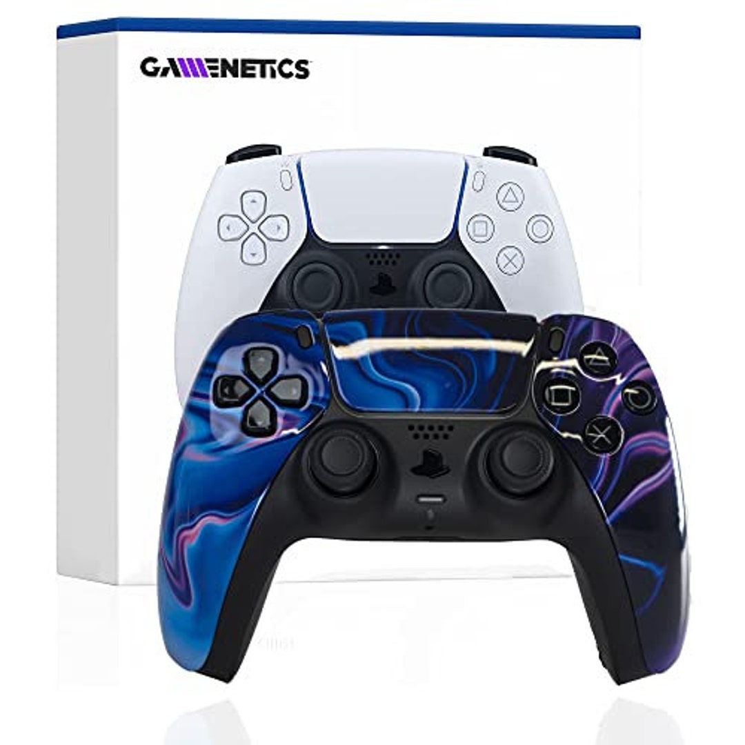 Gamenetics Custom Blue Pink Waves Wireless Bluetooth Controller for PS5 ...