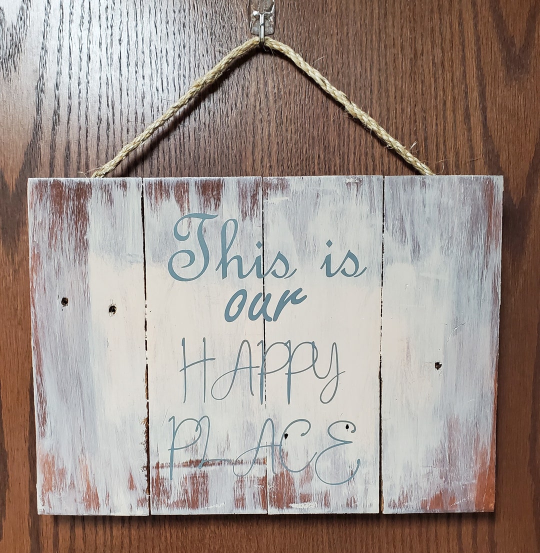 Happy Place Door Sign - Etsy